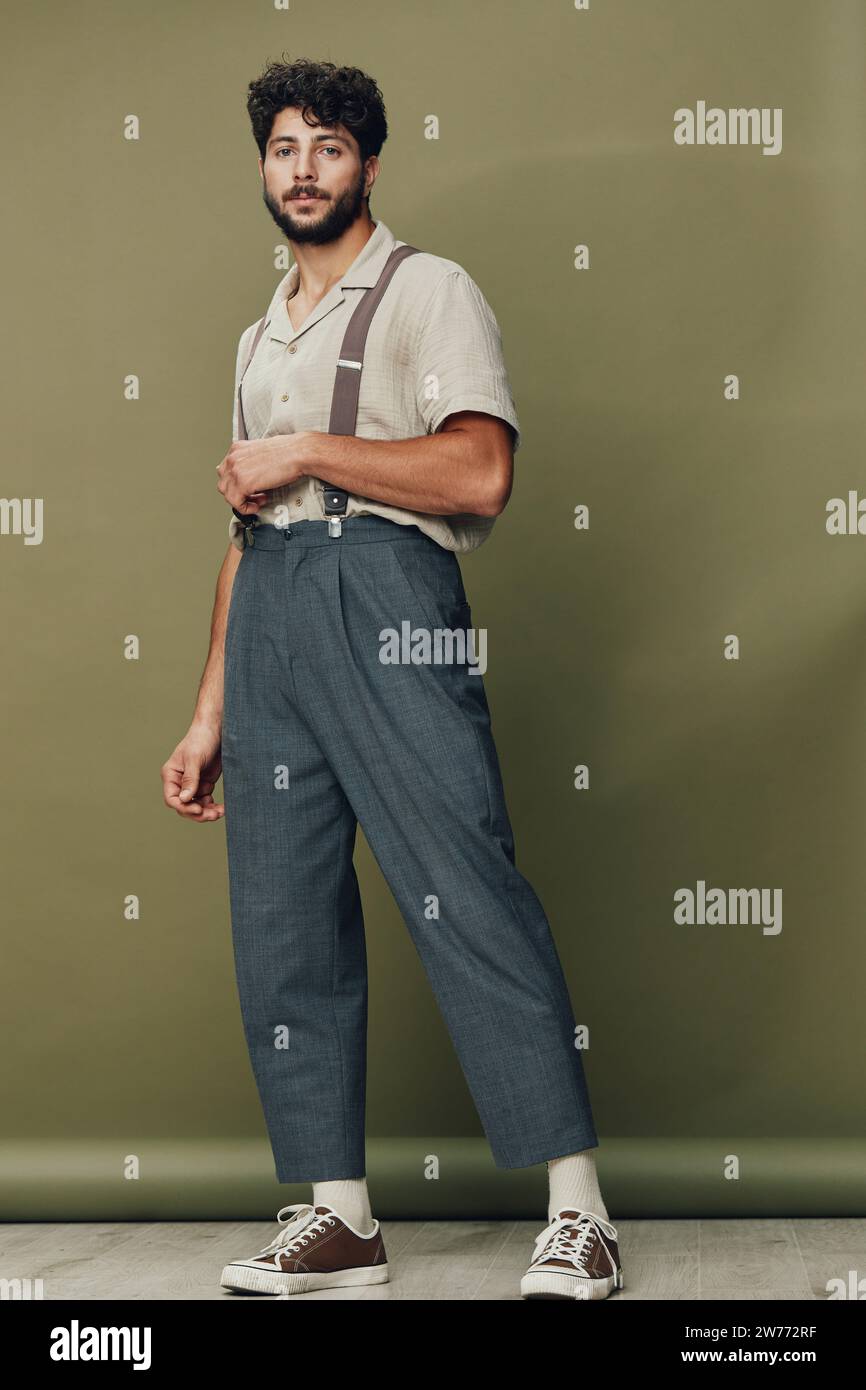 Modern background fashion eyeglasses portrait adult handsome model men ...