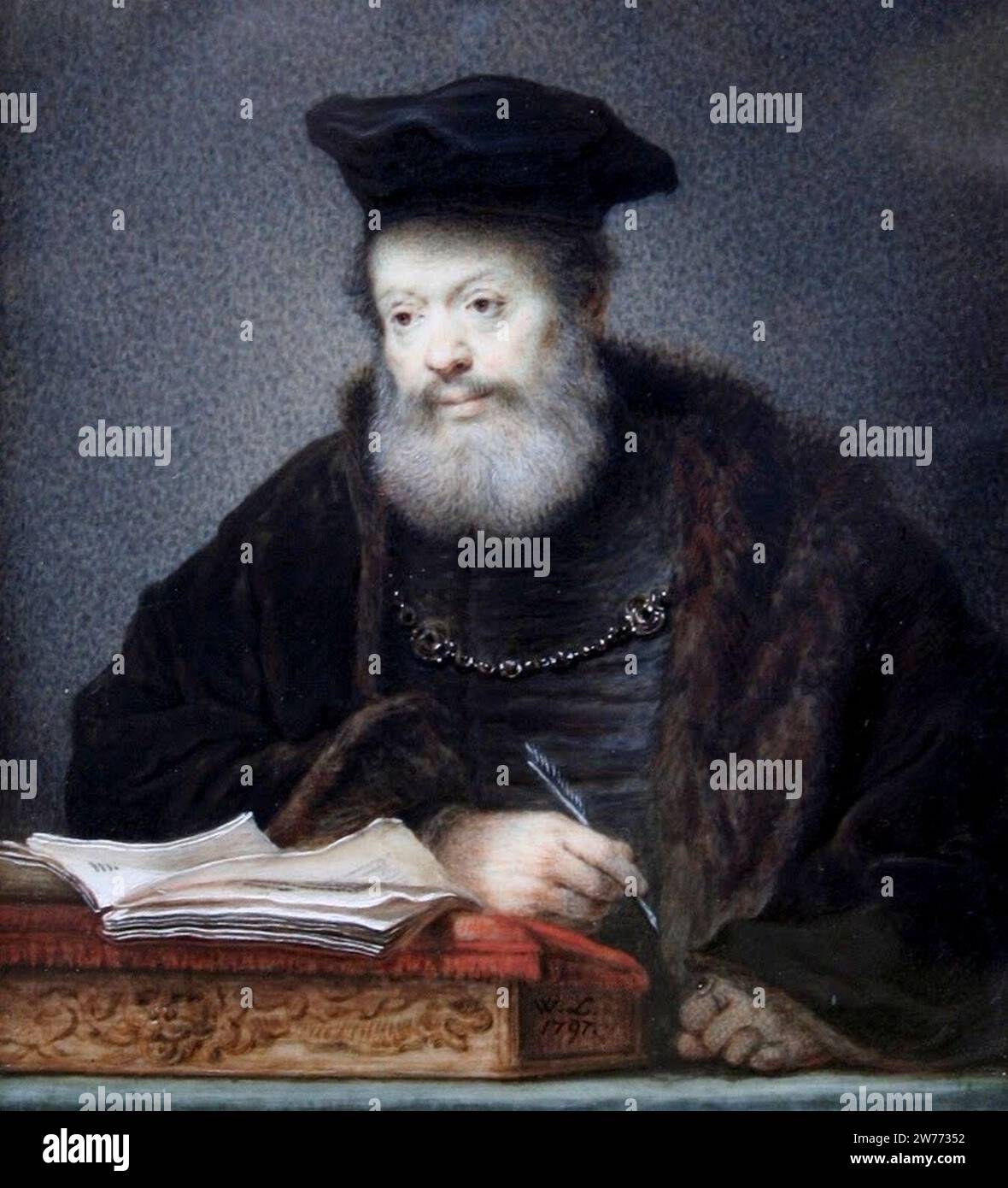 Wincenty de Lesseur - Uczony przy pulpicie Stock Photo - Alamy