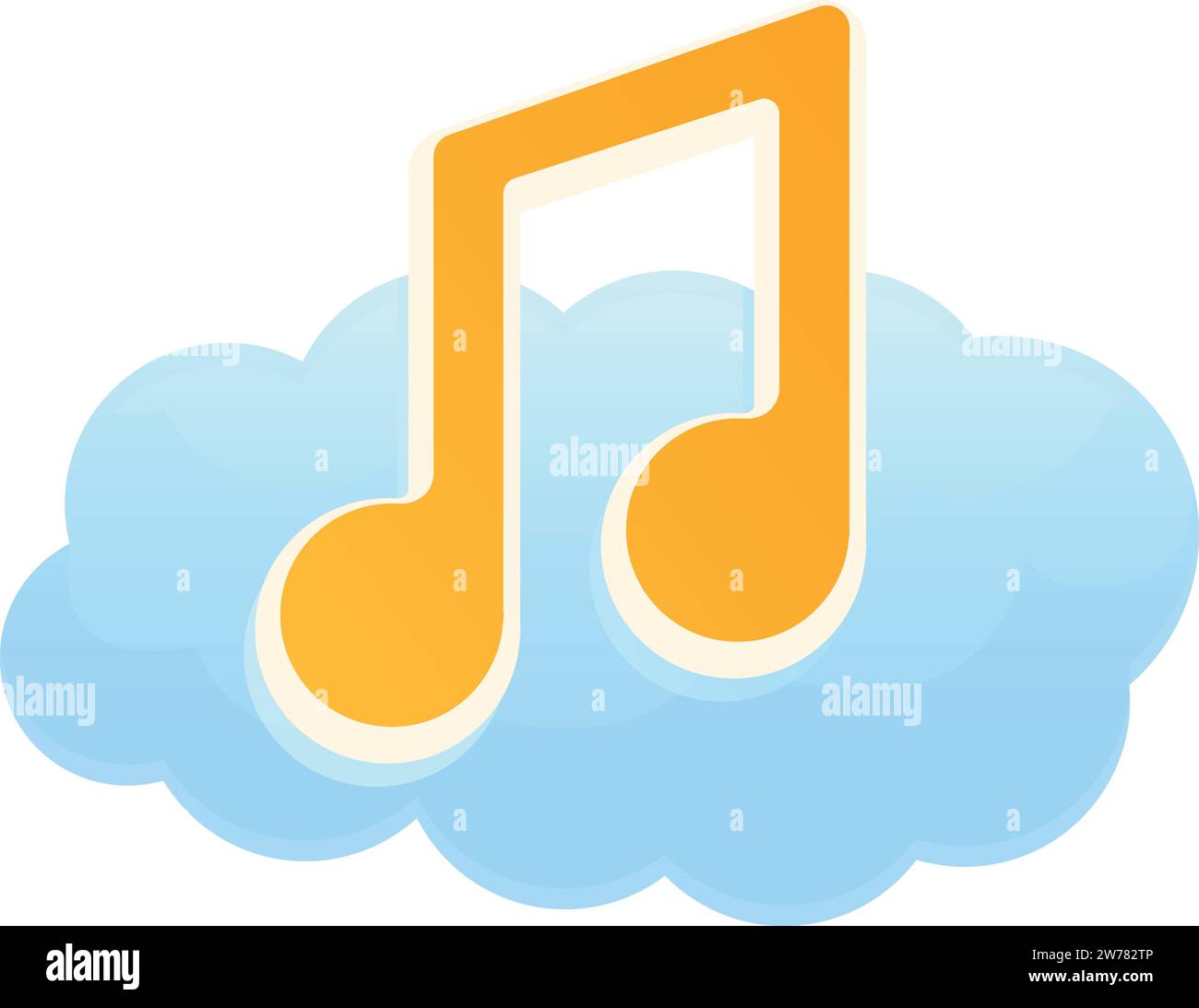 Music song cloud icon cartoon vector. Baby cradle. Bed dream kid Stock ...