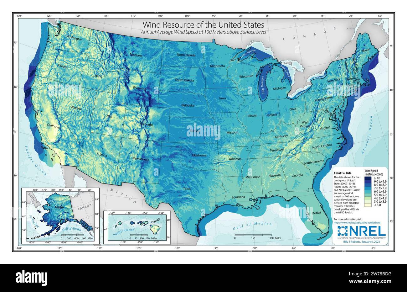 Wind Resource of the United States showing annual average wind speed at ... Wind Resource of the United States showing annual average wind speed at ...