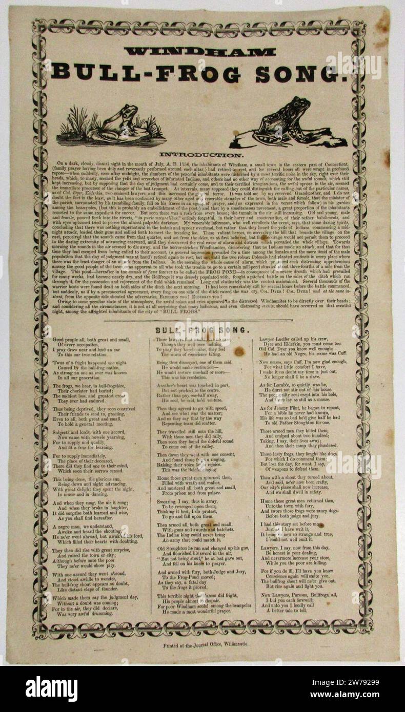 Windham Bull-Frog Song Stock Photo - Alamy