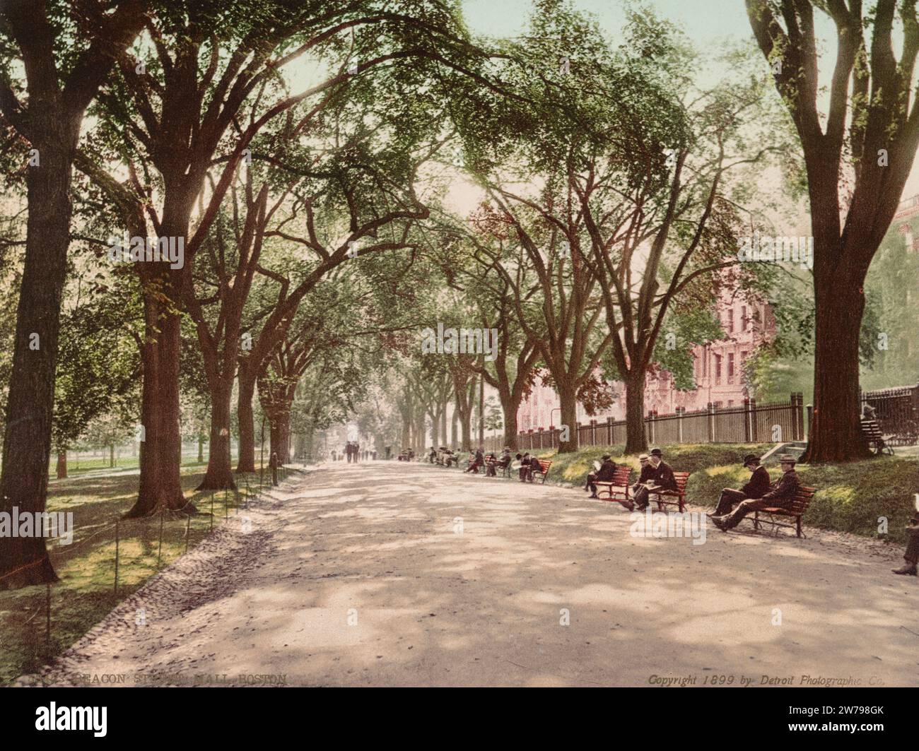 Beacon Street Mall, Boston, Massachusetts 1899 Stock Photo - Alamy