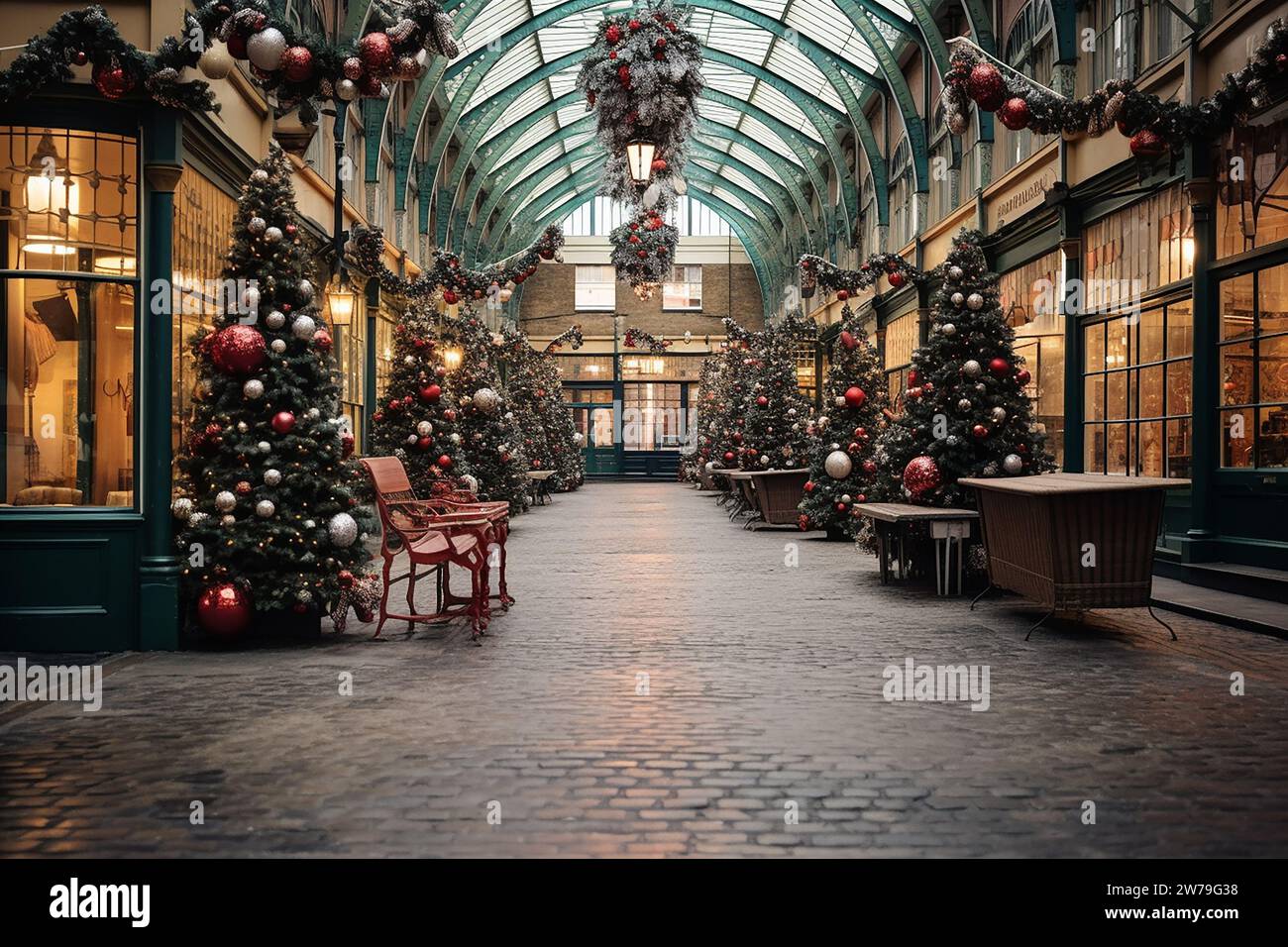 Rows glowing christmas lights hi-res stock photography and images - Alamy
