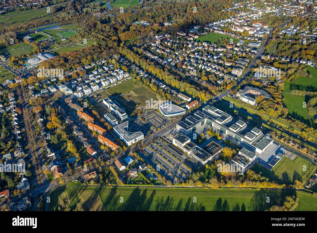 Aerial view, HSHL Hochschule Hamm-Lippstadt Campus Hamm, construction ...