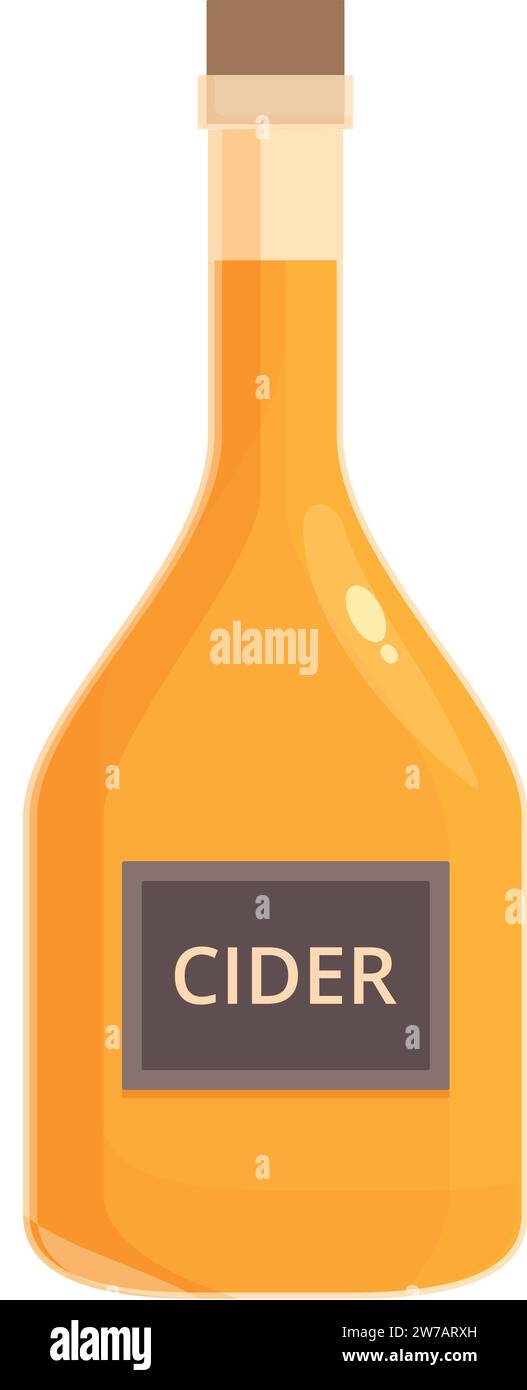 Apple cider glass bottle icon cartoon vector. Season natural. Barrel ...