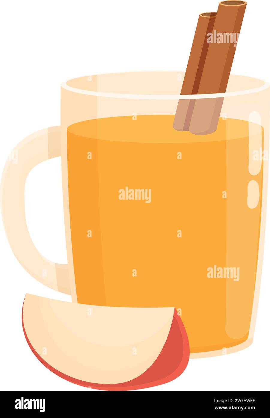 Apple cider cocktail icon cartoon vector. Glass food. Fruit drink Stock ...