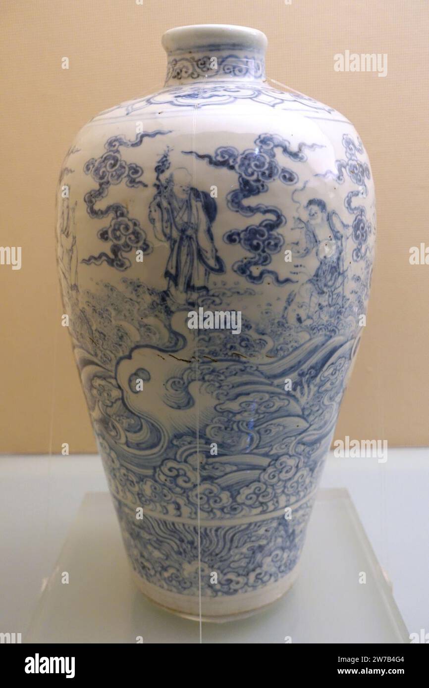 Wine container depicting Eight Immortals Crossing the Sea, China, Ming ...