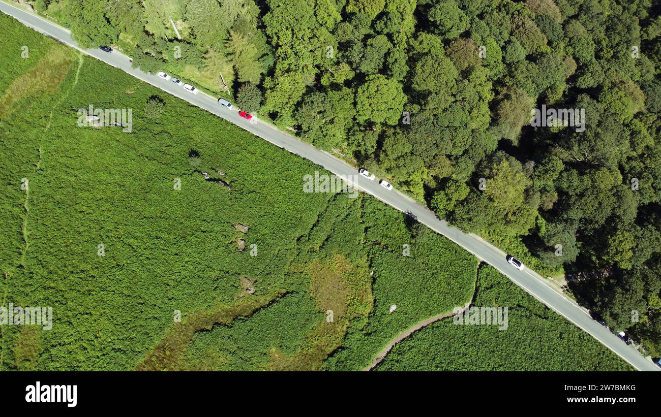 Aerial forest road map hi-res stock photography and images - Alamy