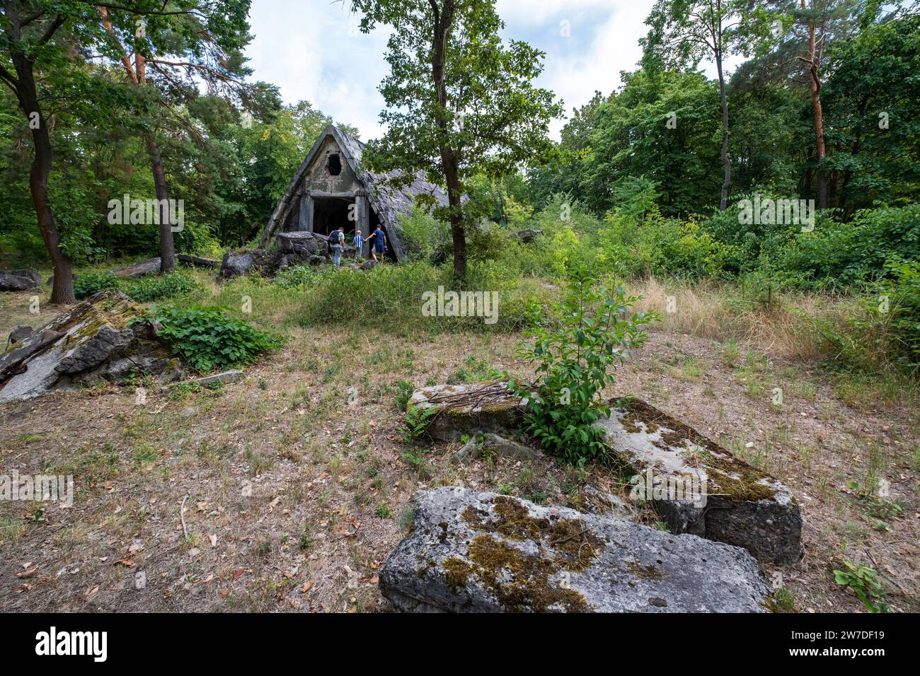 13.08.2022, Germany, Zossen, Brandenburg - Remains of the Wuensdorf ...