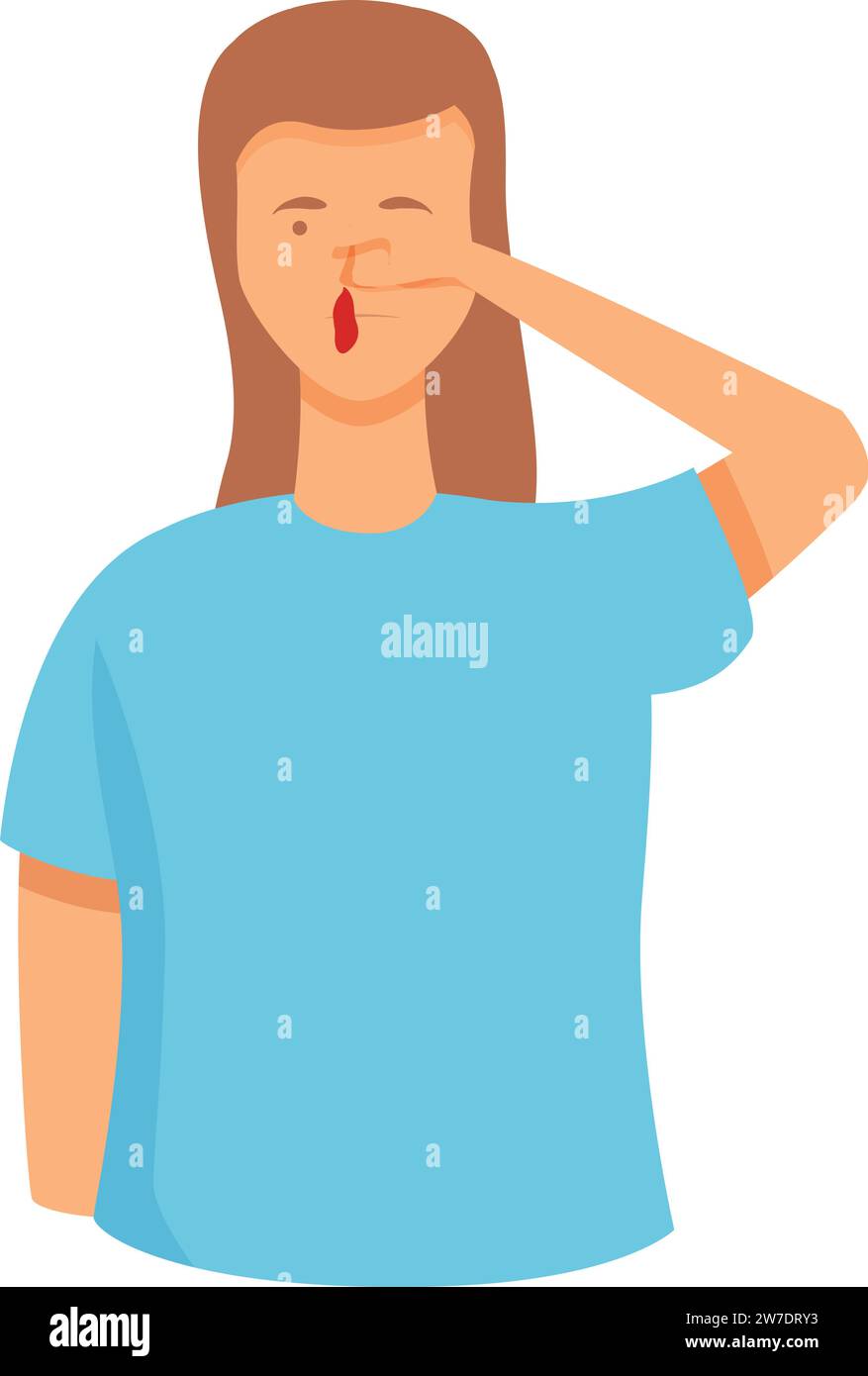 Ache pain head icon cartoon vector. Face sad disease. Nosebleed health Stock Vector Image & Art ...