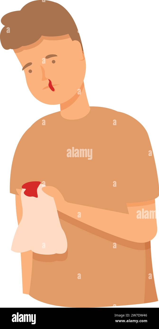 Nose bleeding icon cartoon vector. Medical nose problem. Medicinal lady ...