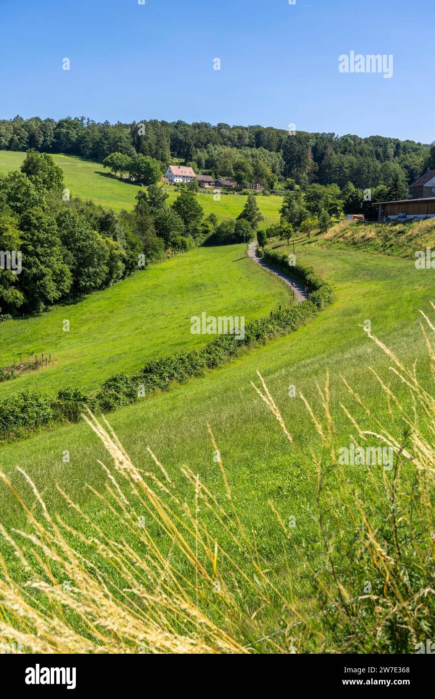 Elfringhauser Schweiz, landscape with half-timbered house near ...