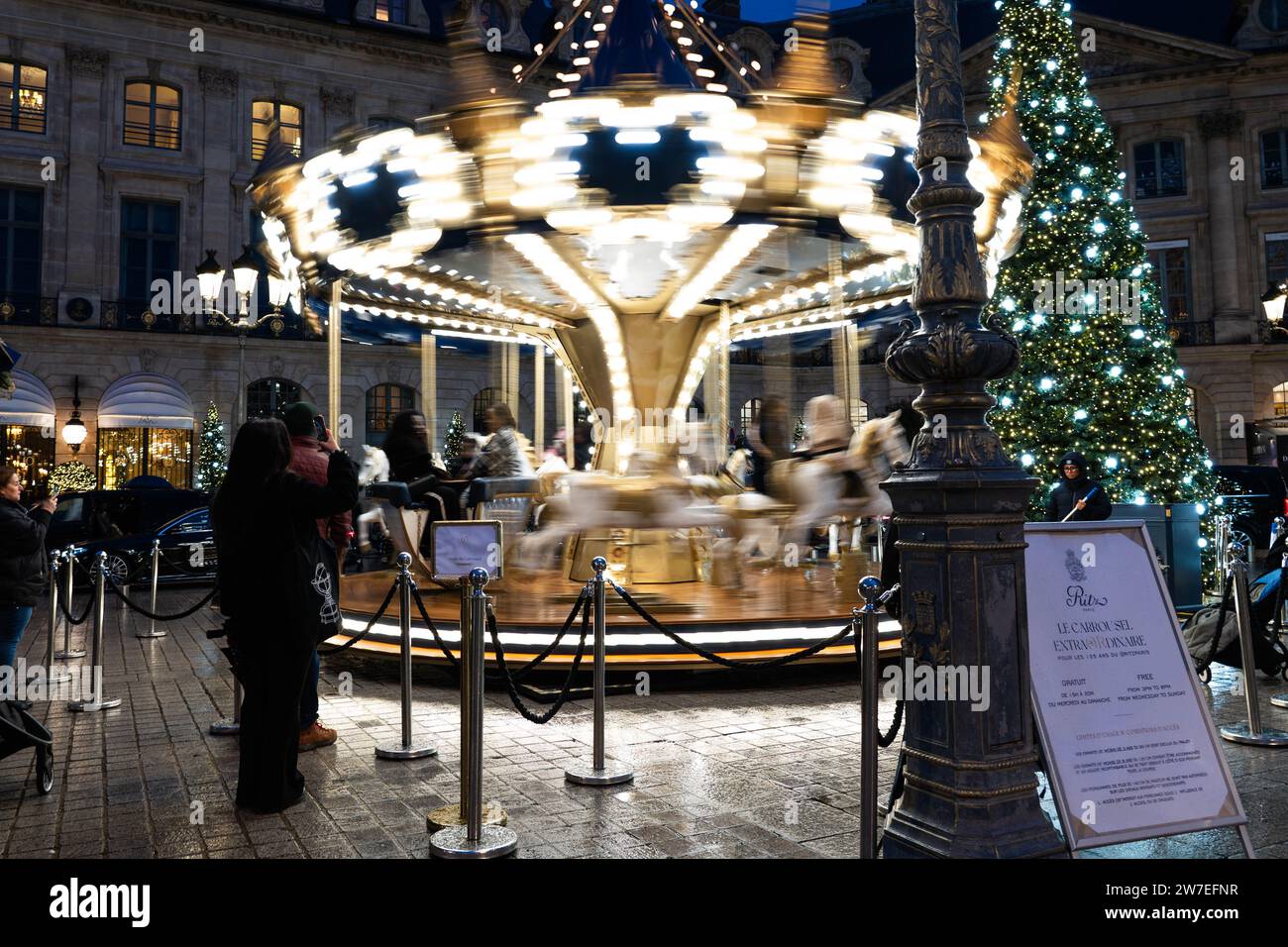 Paris, France. 21st Dec, 2023. The Ritz Paris Christmas Chalet returns ...