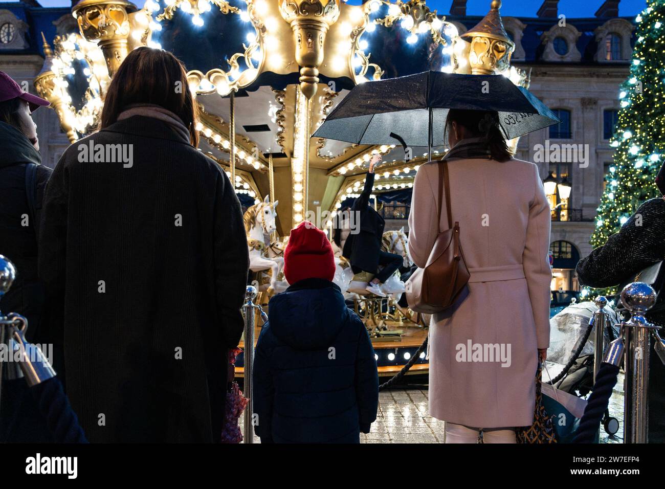Paris, France. 21st Dec, 2023. The Ritz Paris Christmas Chalet returns ...