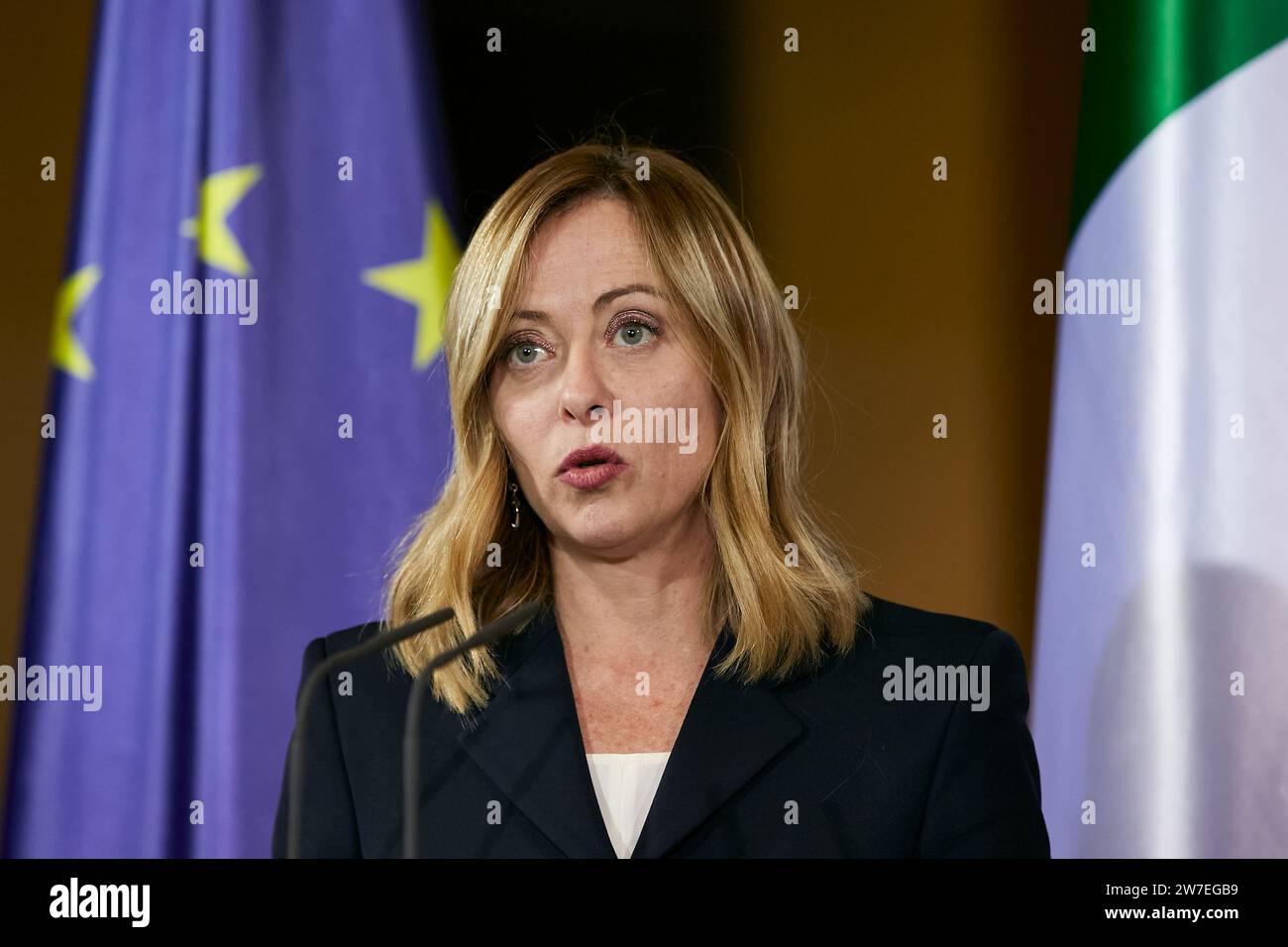 Giorgia meloni italian flag hi-res stock photography and images - Alamy