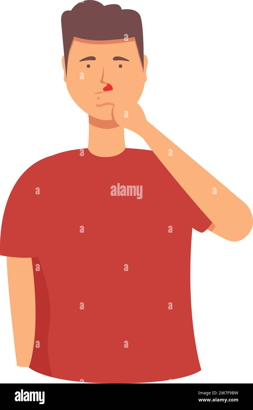 Nosebleed health icon cartoon vector. Sad disease bleed. Face nose Stock Vector Image & Art - Alamy