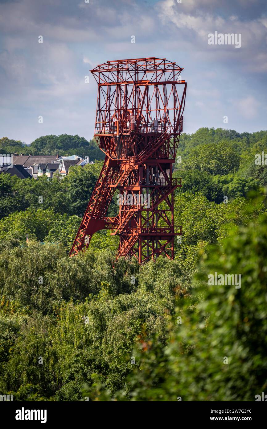View from Mechtenberg to the headframe of Bonifacius colliery, in Essen ...