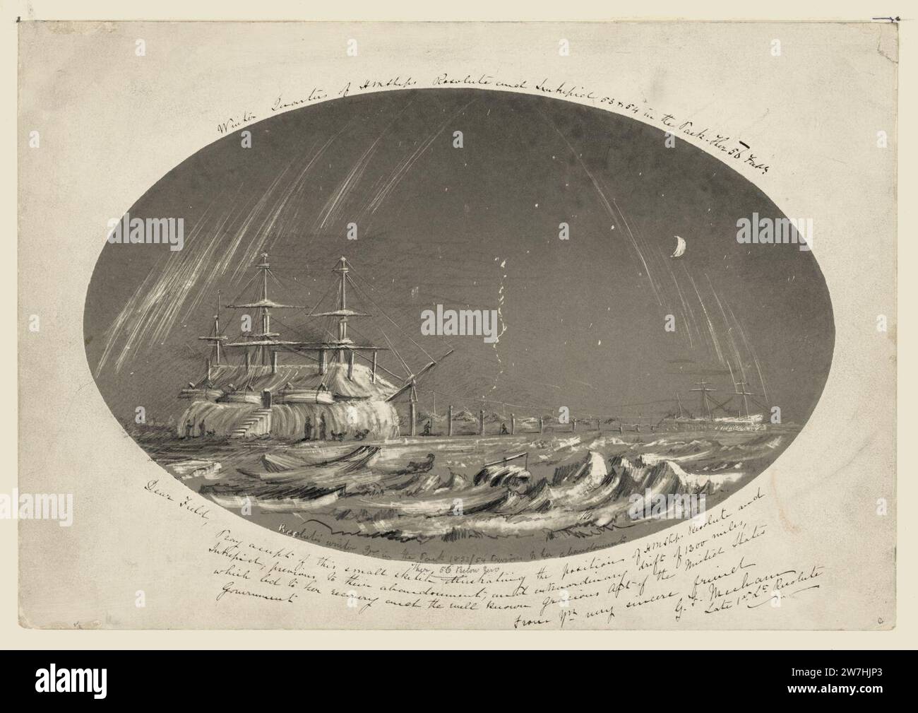 Winter quarters of HM ships Resolute and Intrepid 53 & 54 in the pack ...