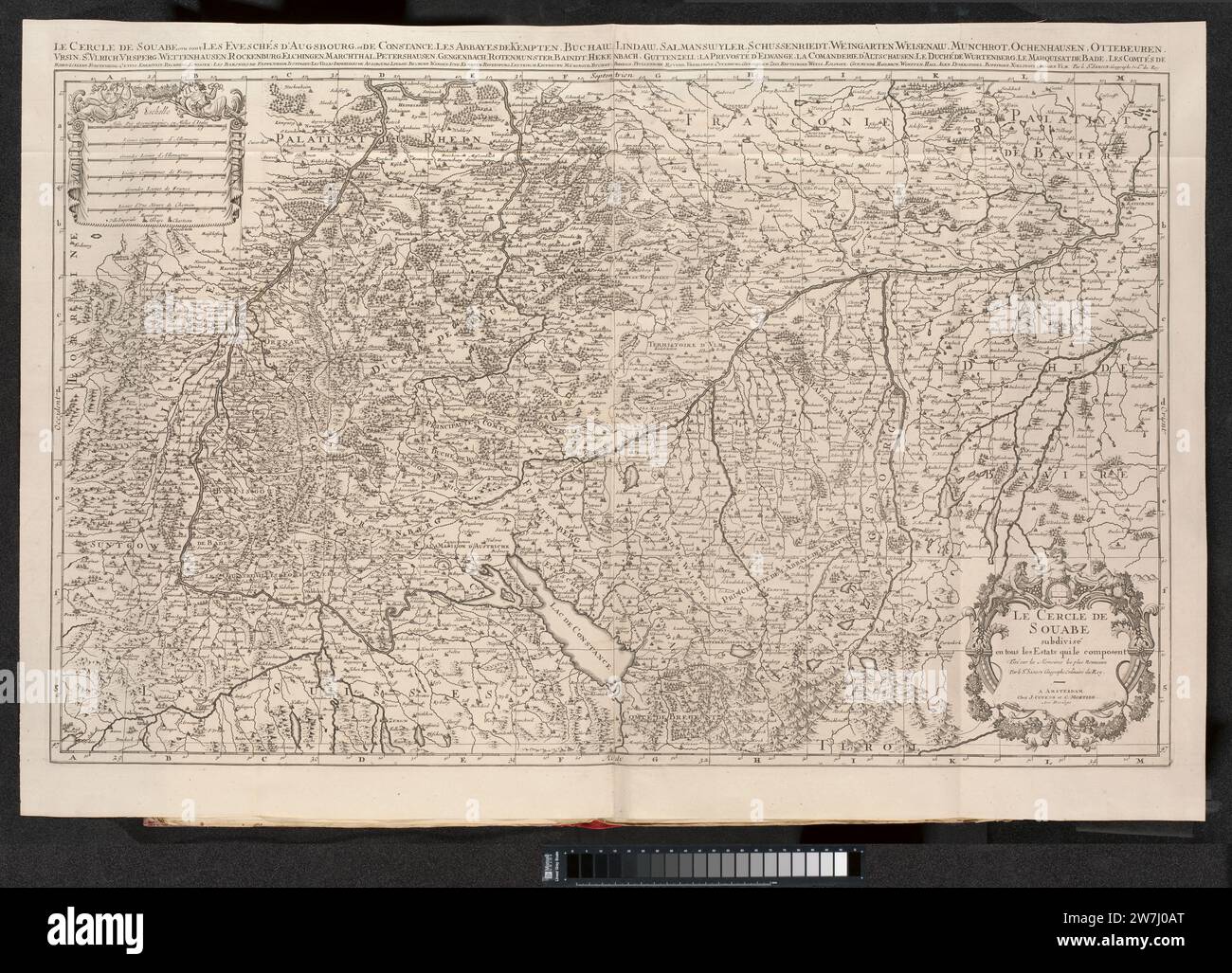 Map of Schwaben, ca. 1701-1713, 1729 Map of Schwaben (southern Germany ...