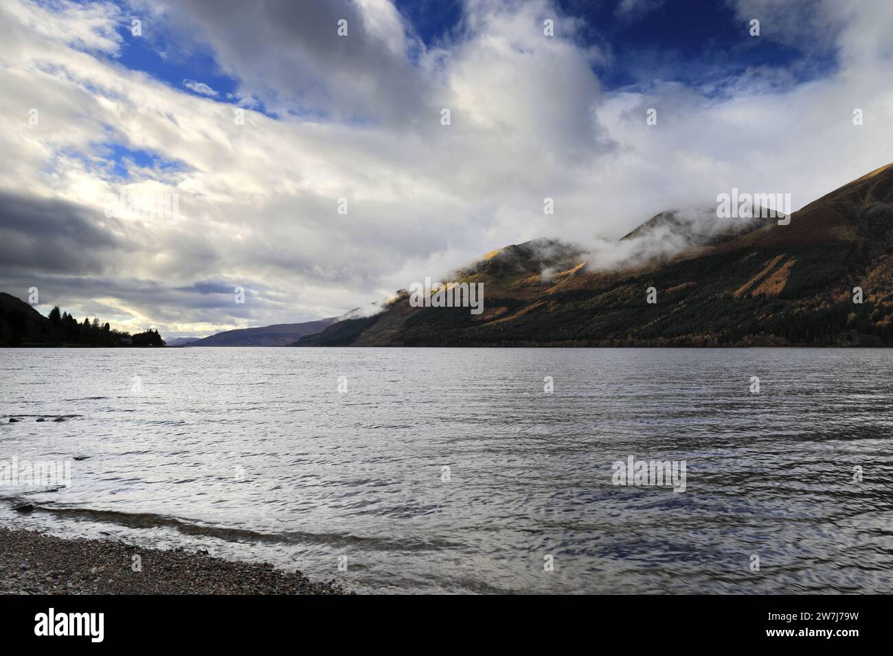 Autumn view over Loch Lochy, Lochaber, Highlands of Scotland Stock ...