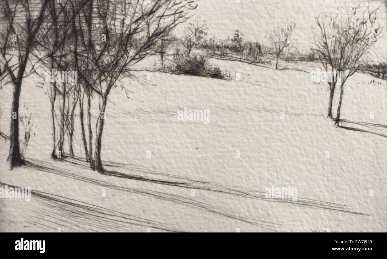 Winter Twilight, Etching Stock Photo - Alamy