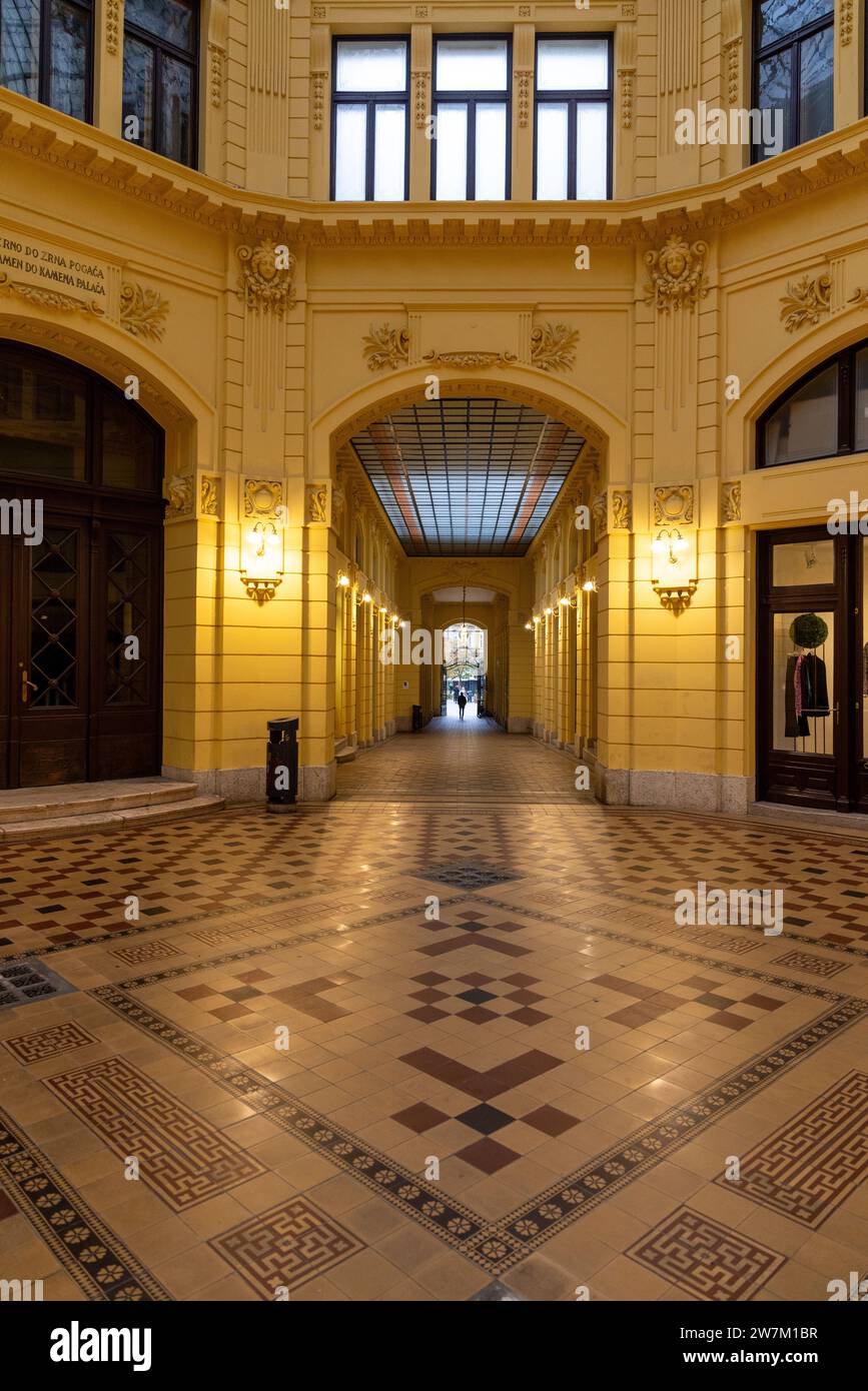 Interior of the central space of the historic Oktogon passage (Oktogon ...