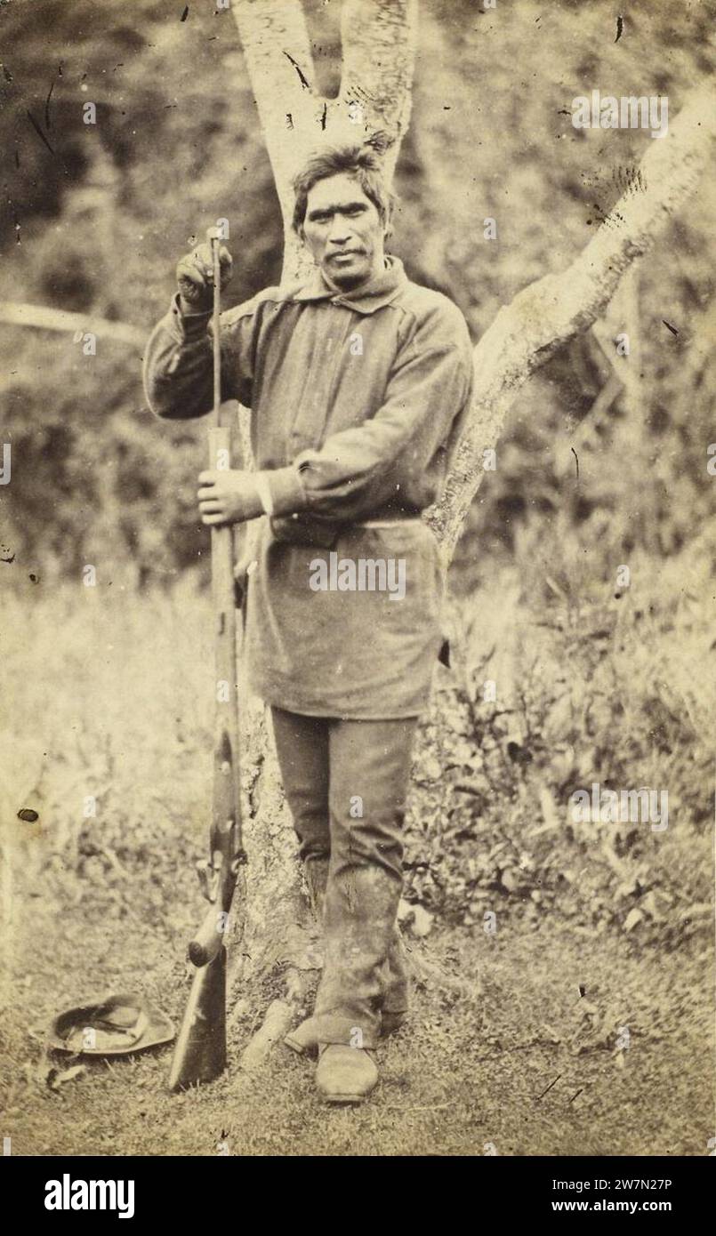 Wiremu Tamihana standing, photograph by John Kinder Stock Photo - Alamy