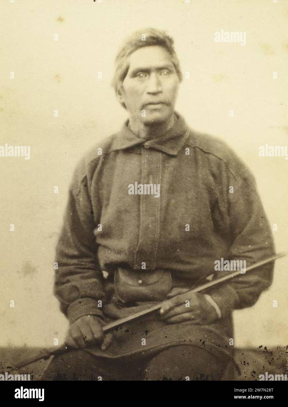 Wiremu Tamihana sitting, photograph by John Kinder Stock Photo - Alamy