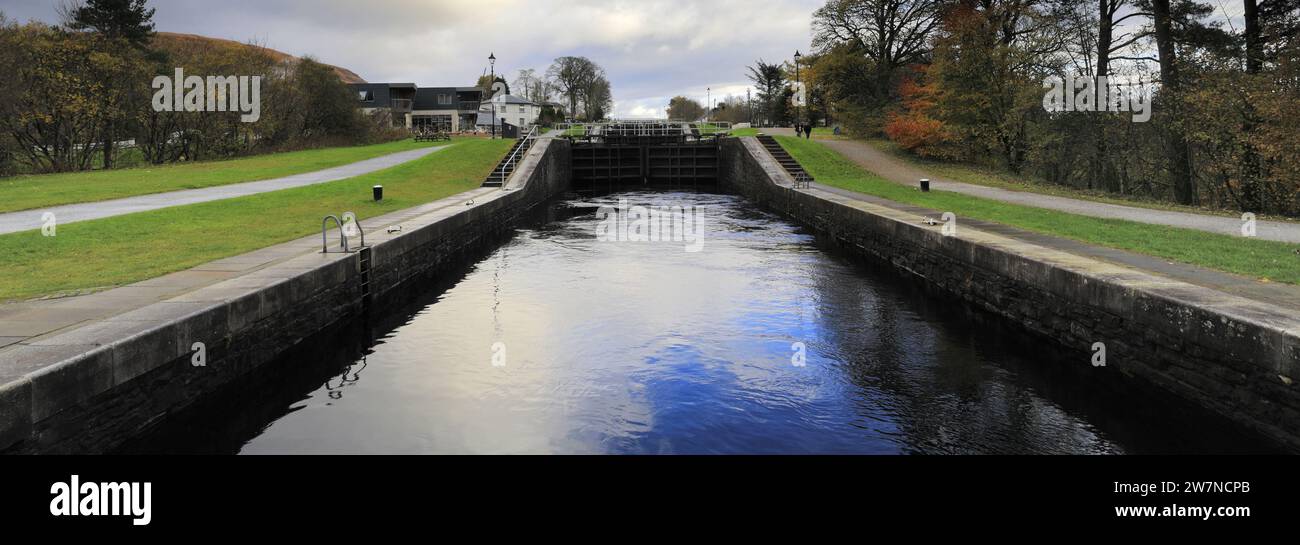 Autumn, Neptunes Staircase, a staircase lock on the Caledonian Canal at ...