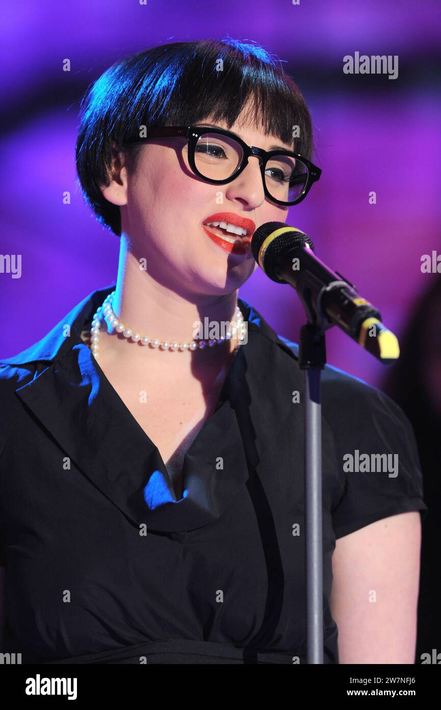 Milan Italy 2009-03-12: Arisa,Italian singer, live concert during the ... Milan Italy 2009-03-12: Arisa,Italian singer, live concert during the ...