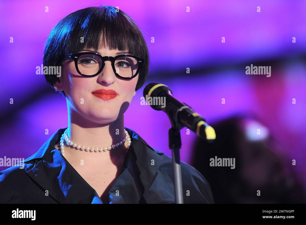 Milan Italy 2009-03-12: Arisa,Italian singer, live concert during the ... Milan Italy 2009-03-12: Arisa,Italian singer, live concert during the ...