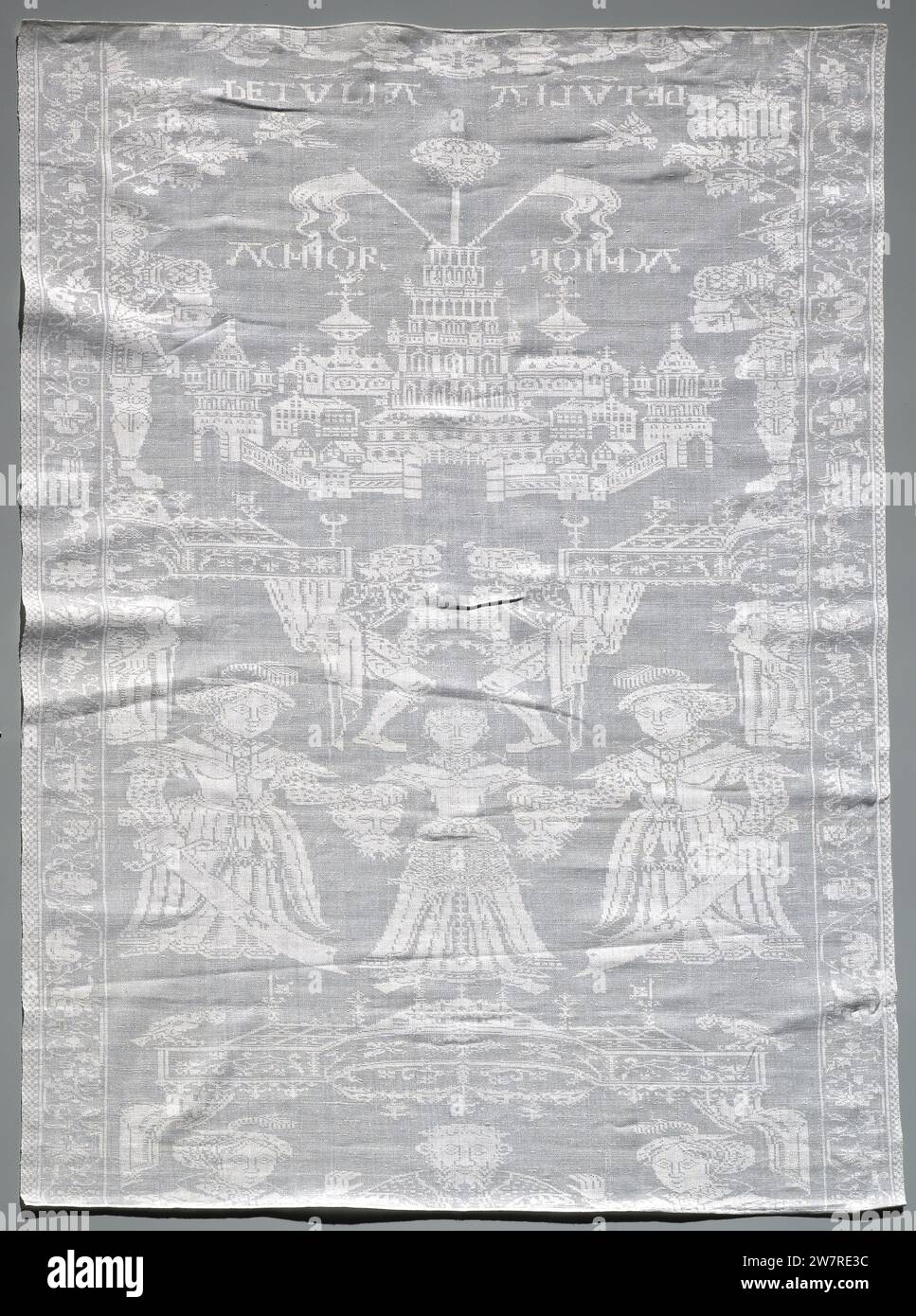 Napkin from white Linnamast ,, 1600 - 1625 White Linen Damas napkin ...