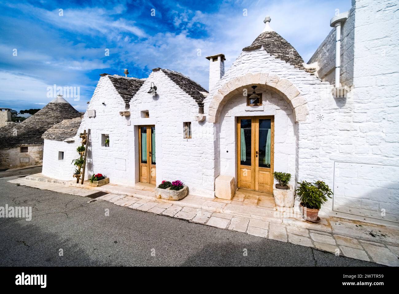 Alberobello is famous for its Trulli, the traditional cone-shaped stone ...