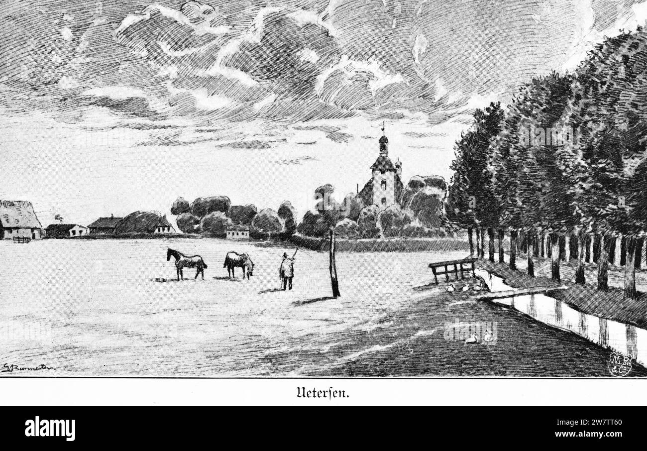 Rural scene on the small town of Uetersen, Schleswig-Holstein, Northern ...