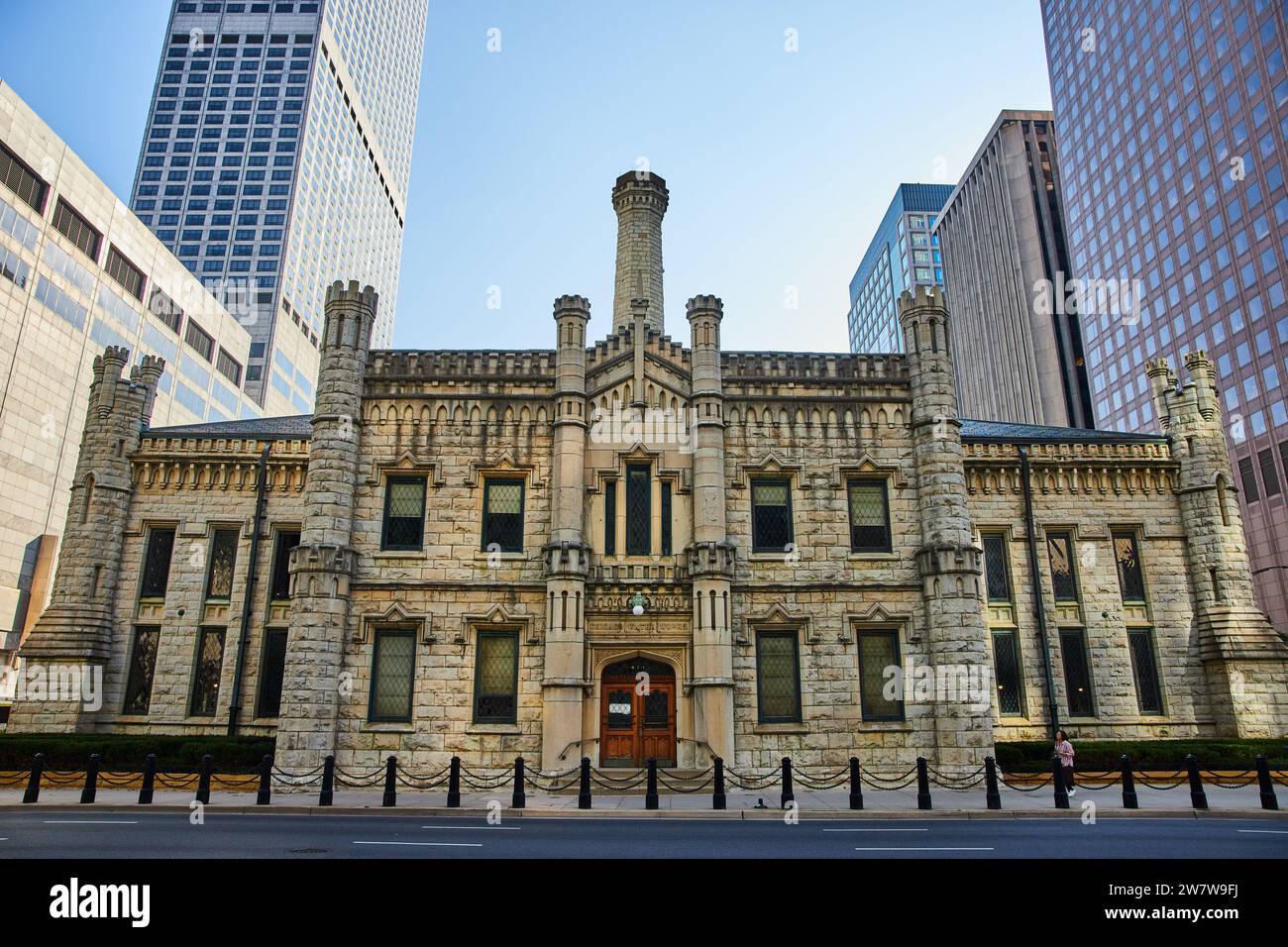 Entrance of old, historic, and original Chicago city water works ...