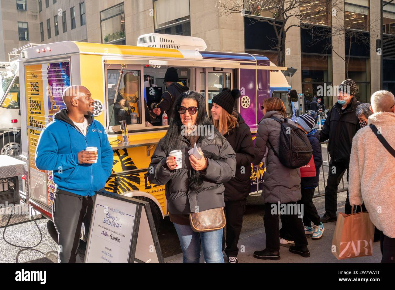 A repurposed Citro n truck serves free coffee drinks to passer-by ...