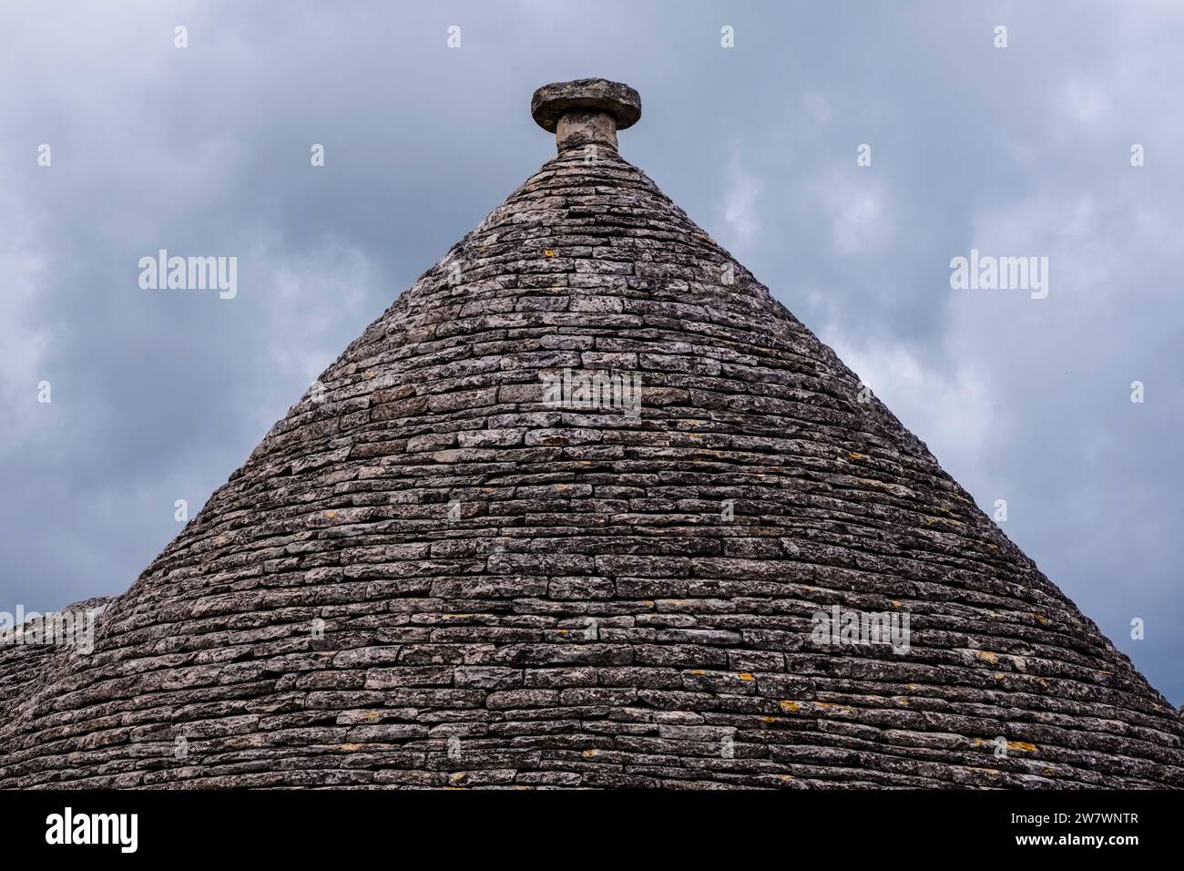 Detail of Trulli, the traditional cone-shaped stone houses that are ...