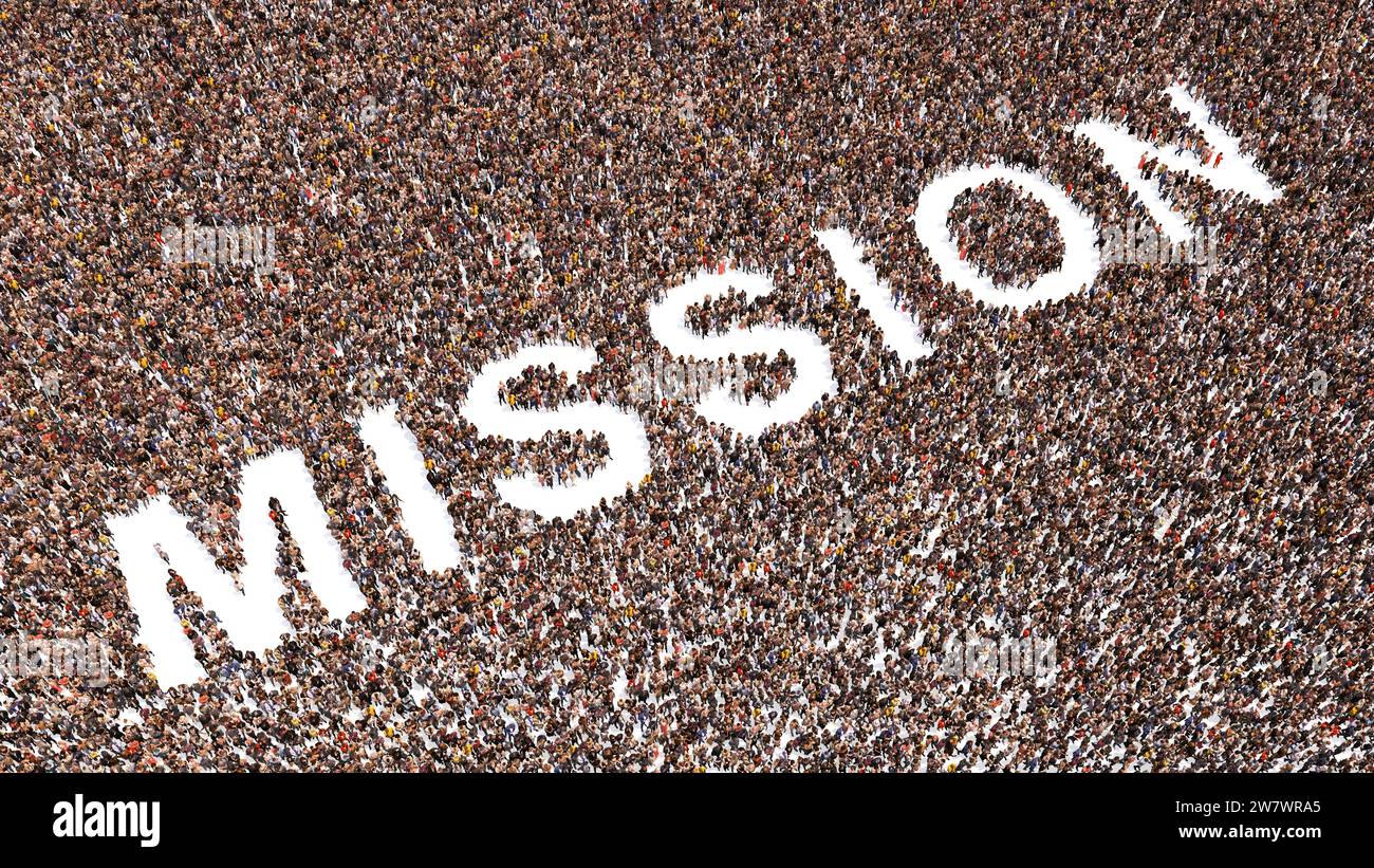 Concept or conceptual large community of people forming the the word ...