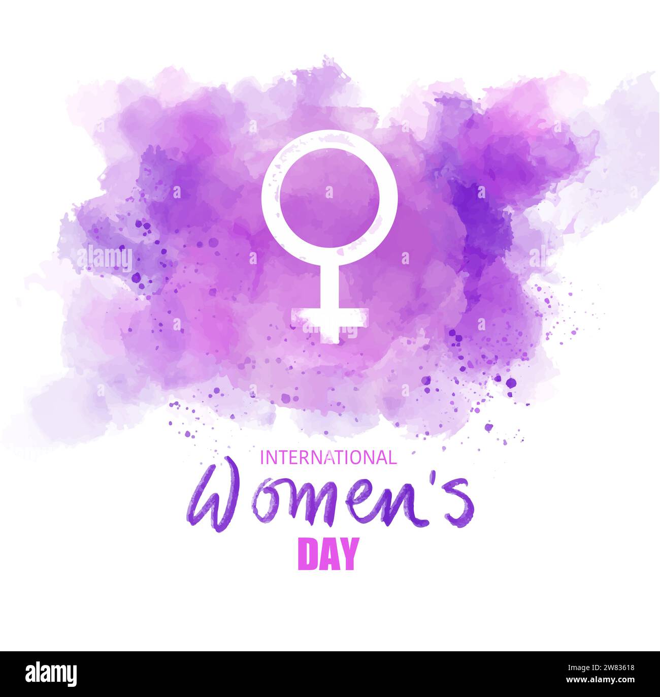 The symbol of the female gender emerging from a watercolor cloud of ...