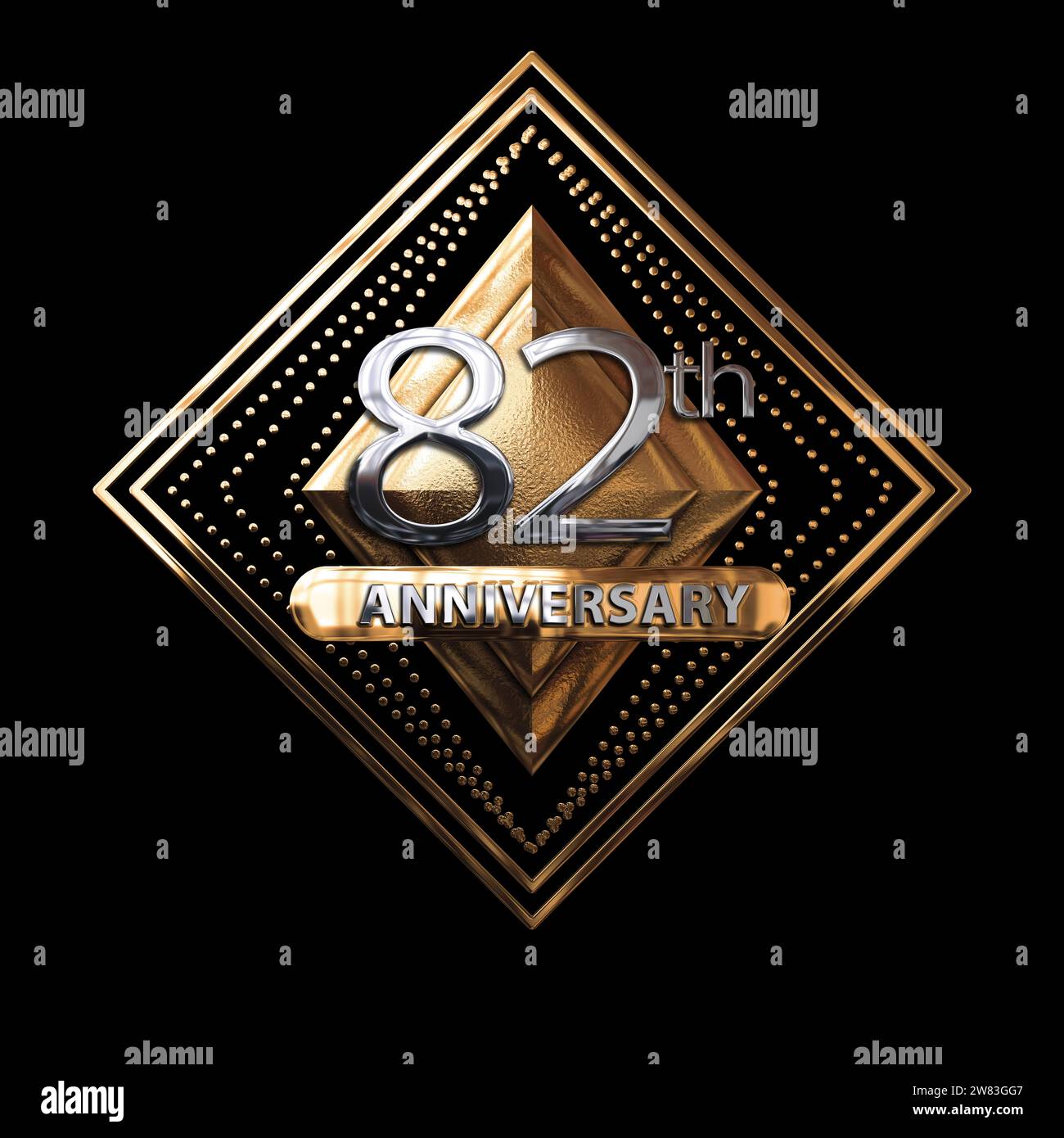 82 years anniversary golden symbol with silver Stock Photo - Alamy