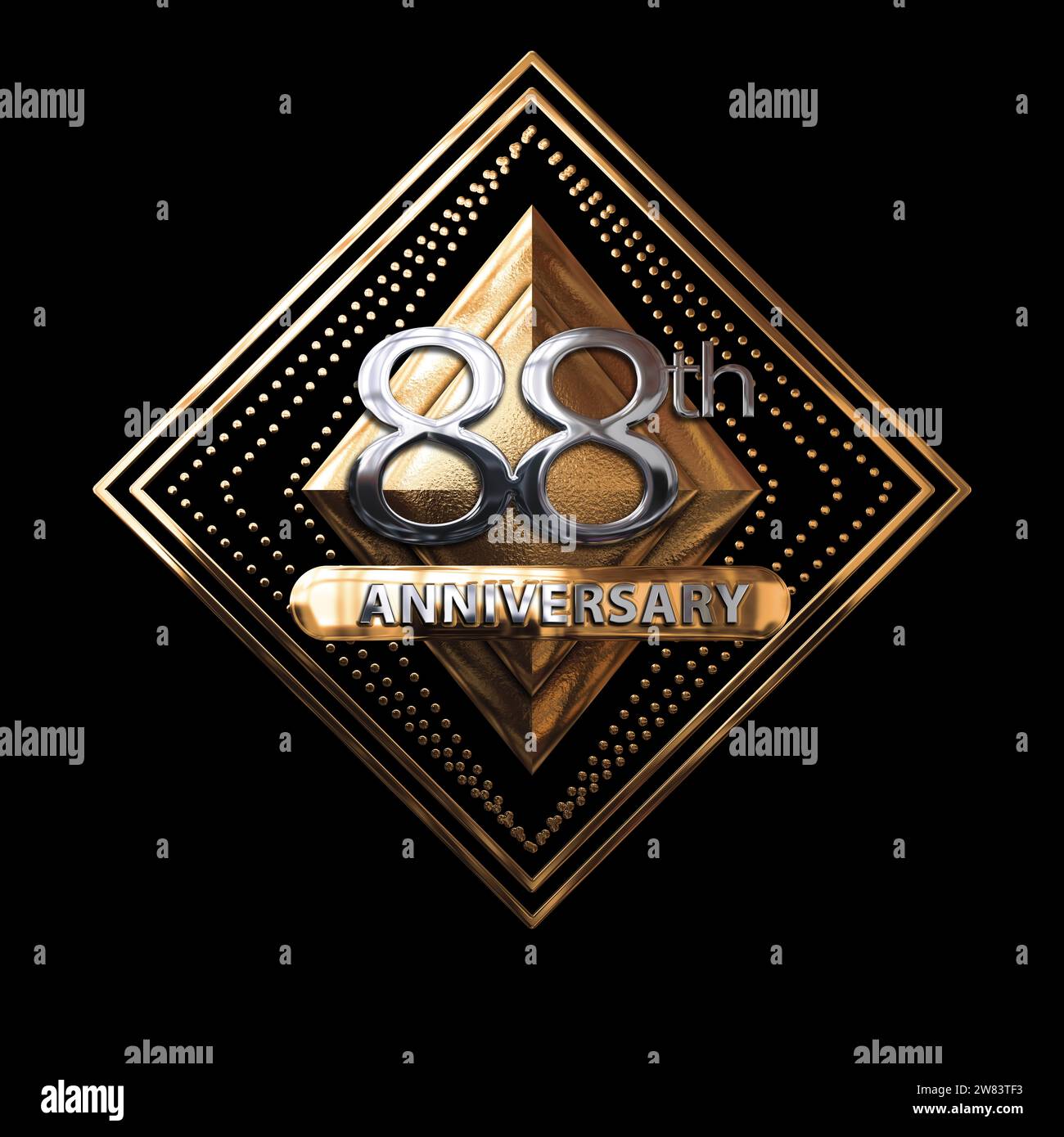88 years anniversary golden symbol with silver Stock Photo - Alamy