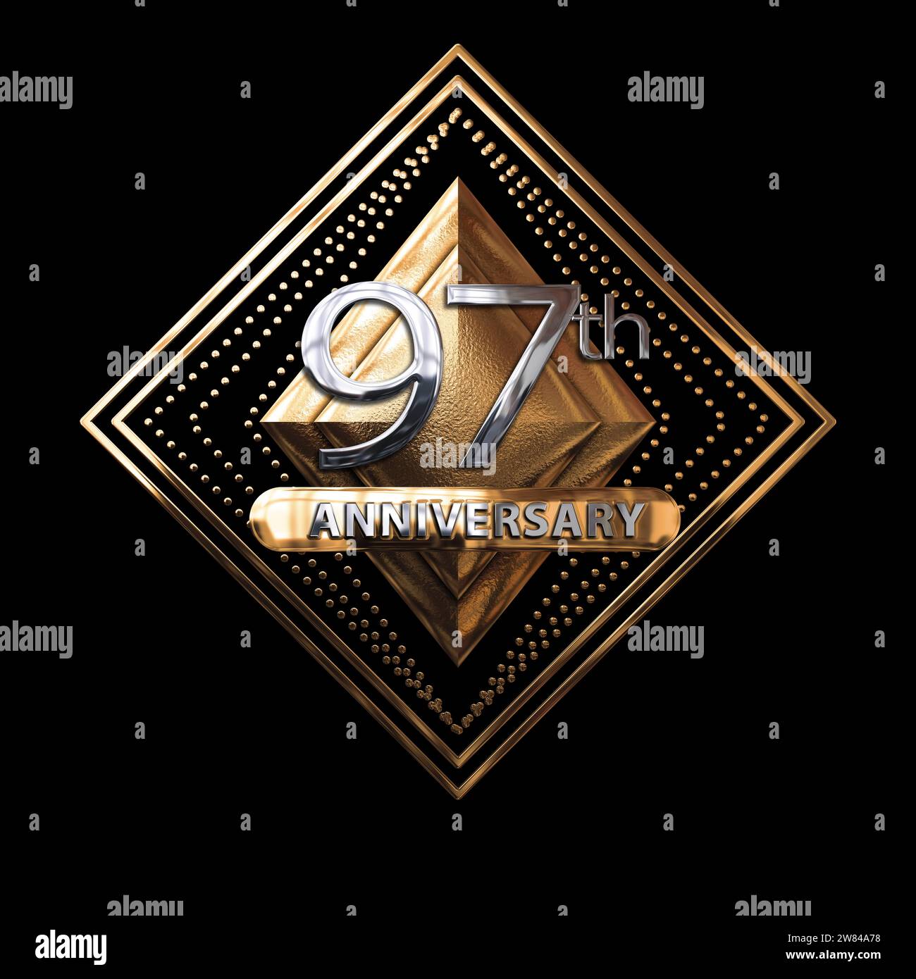 97 years anniversary golden symbol with silver Stock Photo - Alamy
