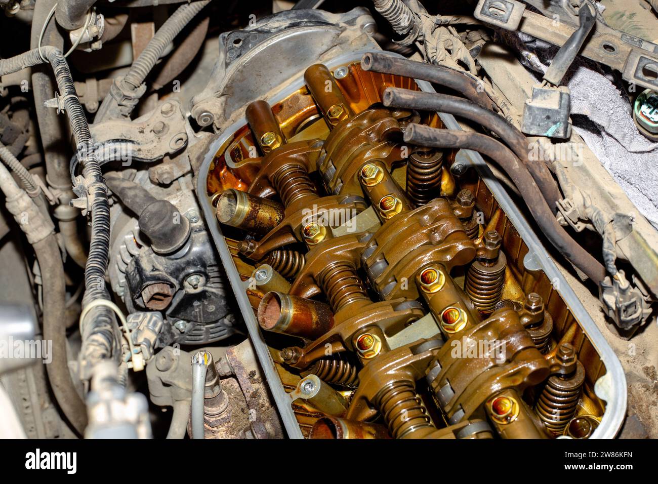 Car repairs. The gas distribution mechanism of the valves was ...