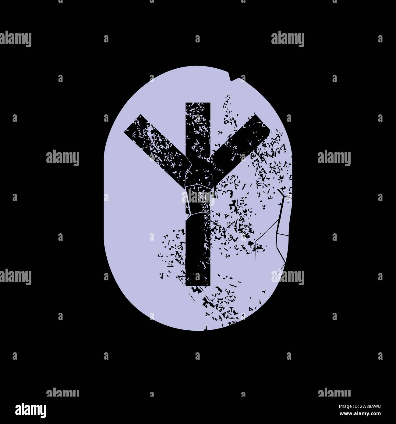 T-shirt design of the runic letter called Algiz carved in stone ...