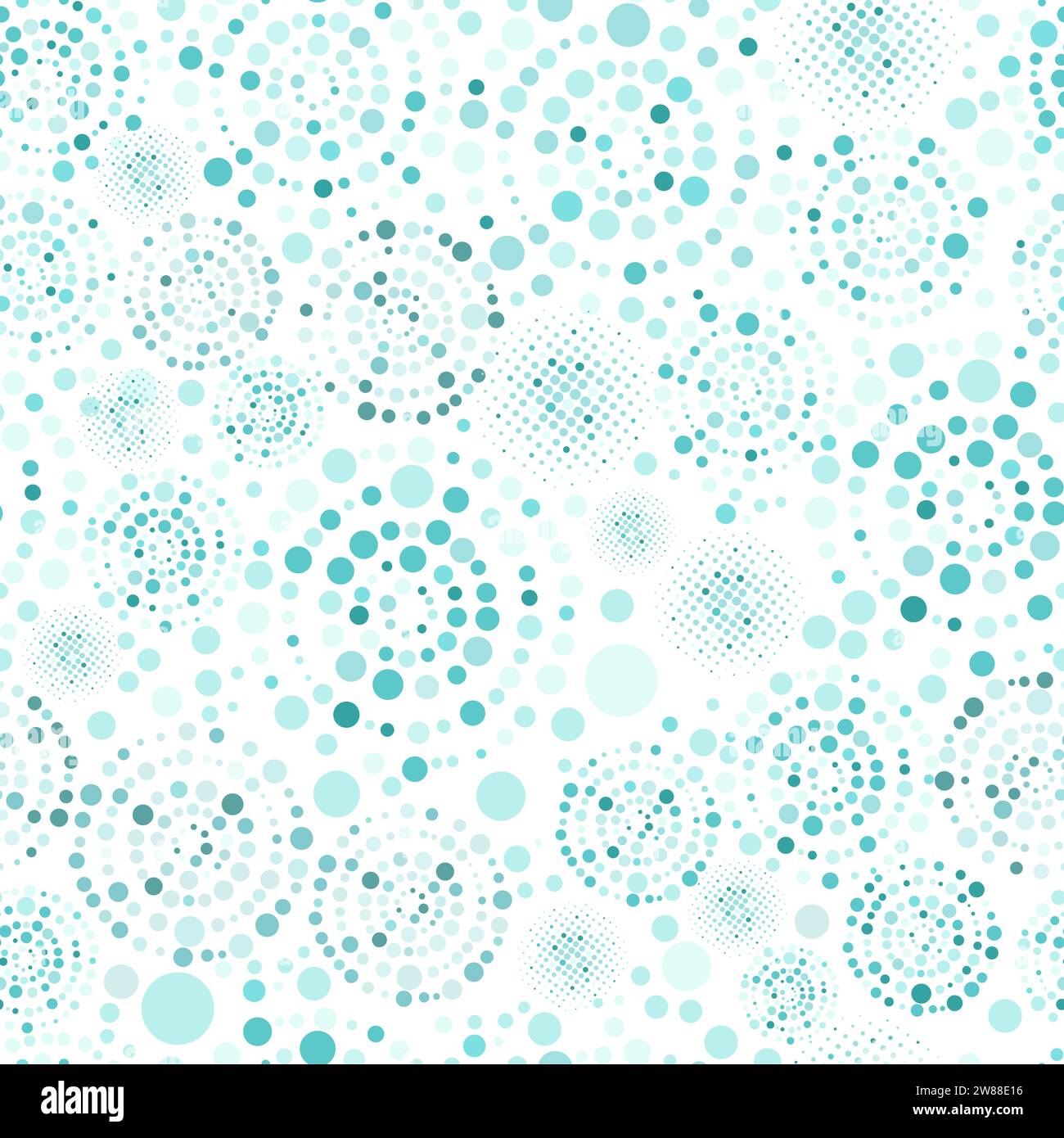 Beautiful seamless light background with blue dots in a circle. hand ...