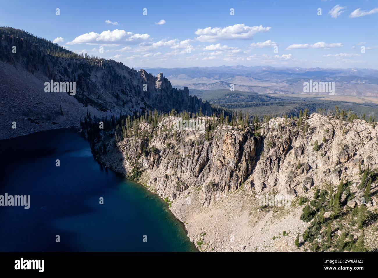 Aerial of Sawtooth Mountains in Idaho, USA. Beautiful rugged mountain ...