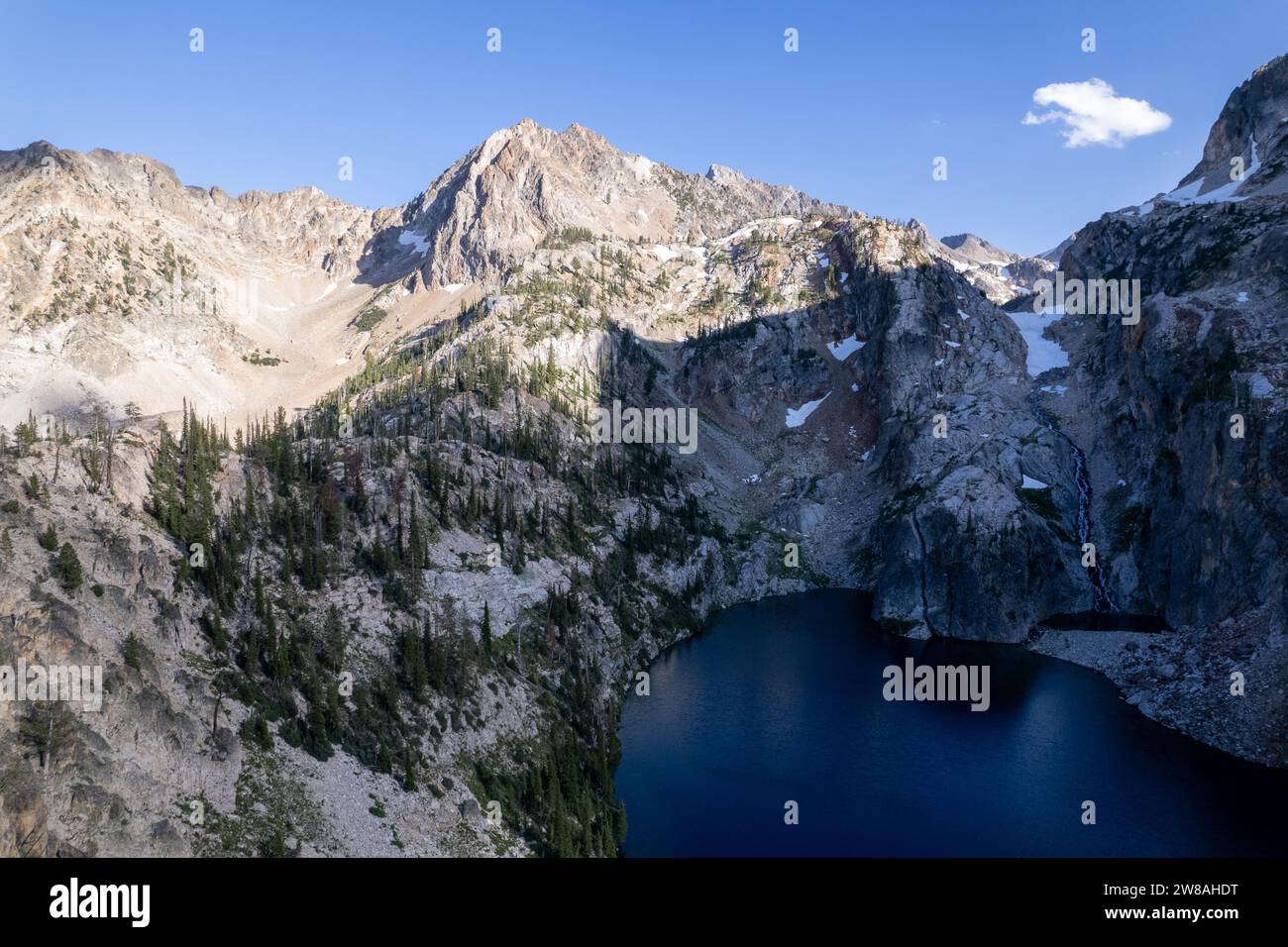 Aerial of Sawtooth Mountains in Idaho, USA. Beautiful rugged mountain ...