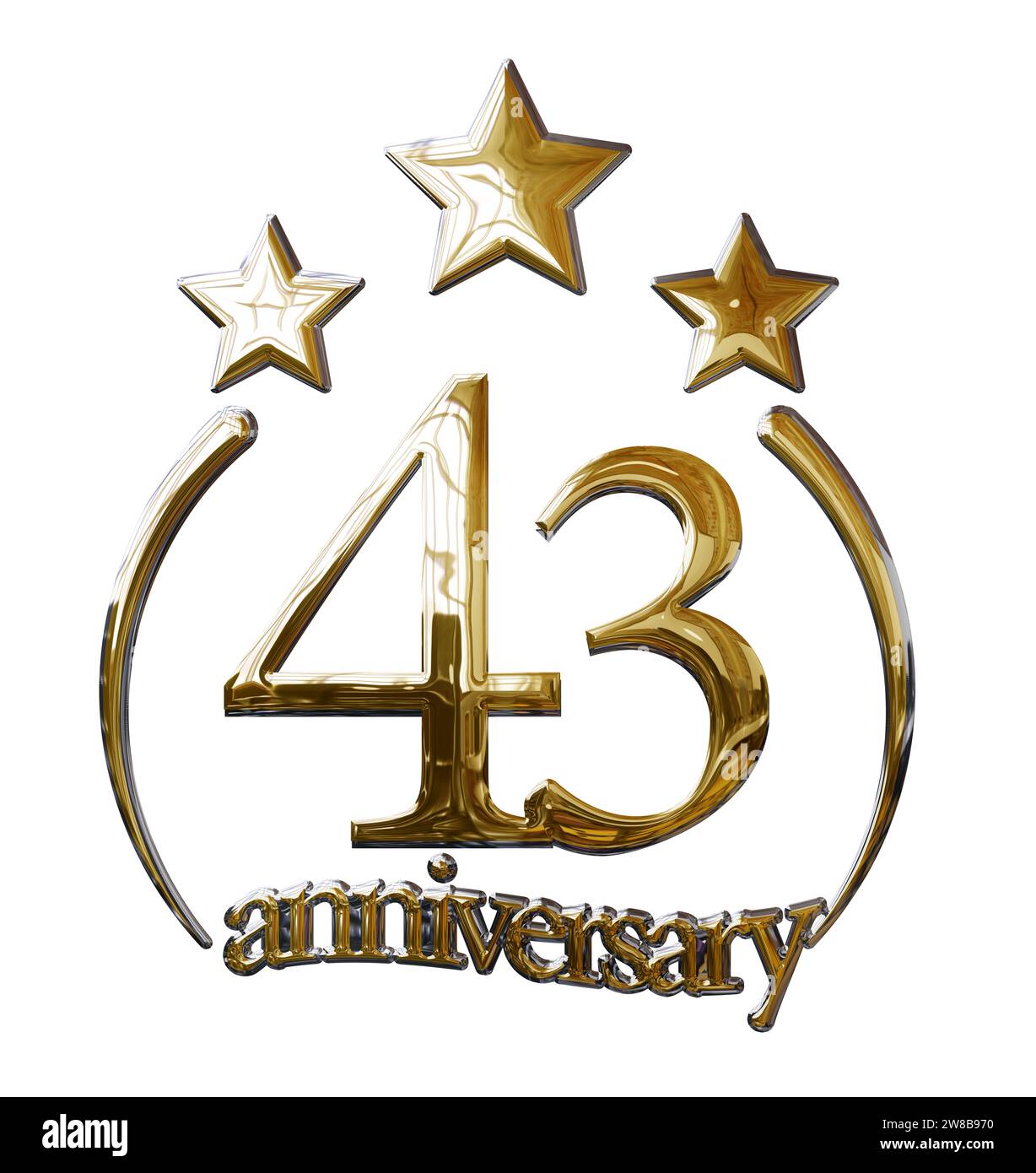 43 YEARS ANNIVERSARY GOLD Stock Photo - Alamy