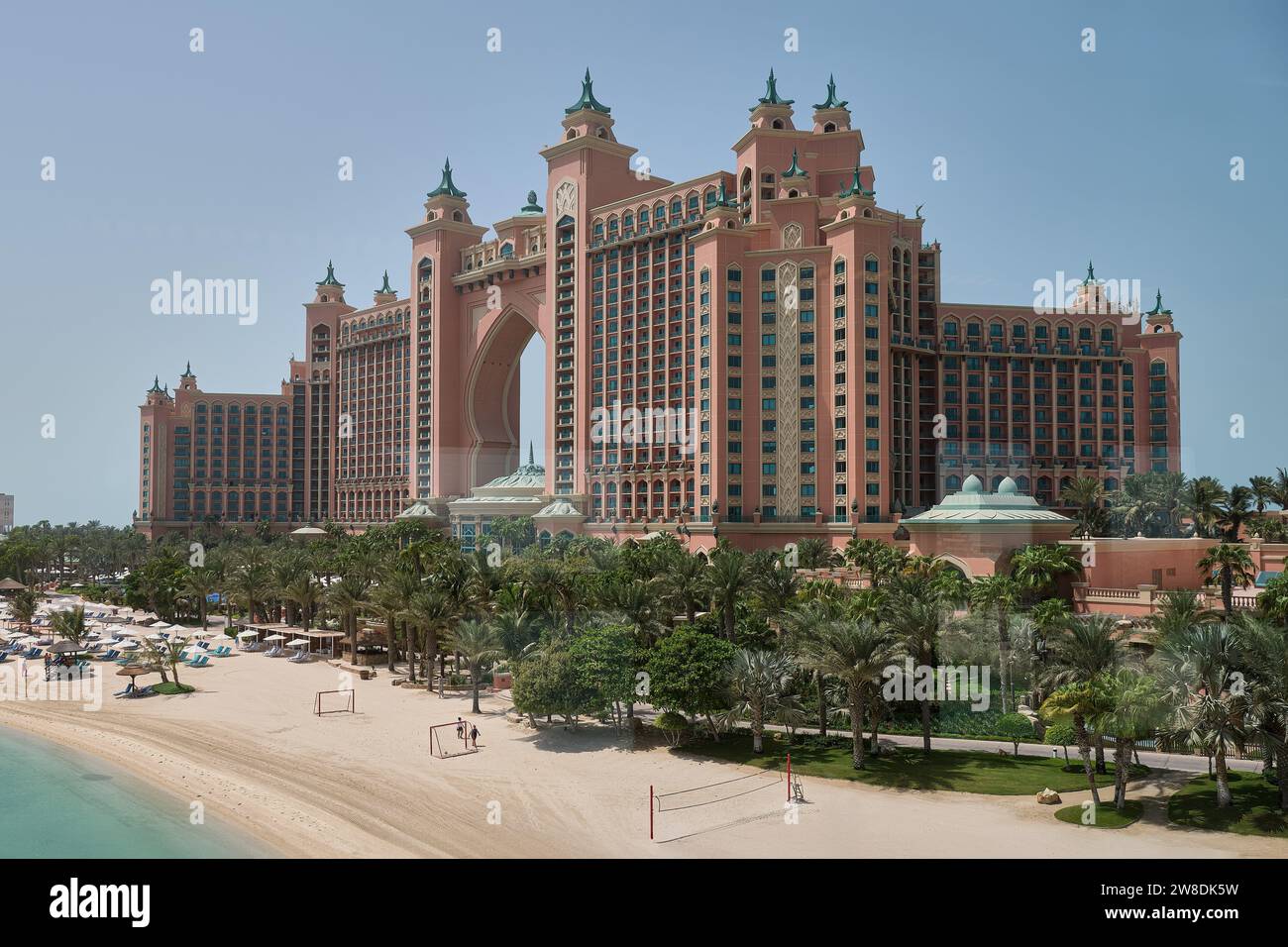 Elevated view of Atlantis, The Palm from the Palm Jumeirah Monorail at ...
