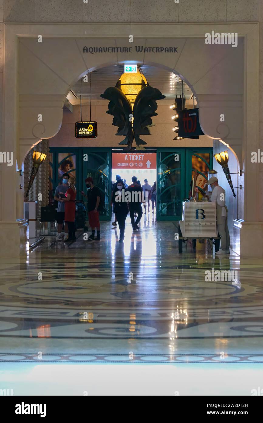 Entrance gate to Aquaventure Waterpark at Atlantis The Palm, Dubai ...